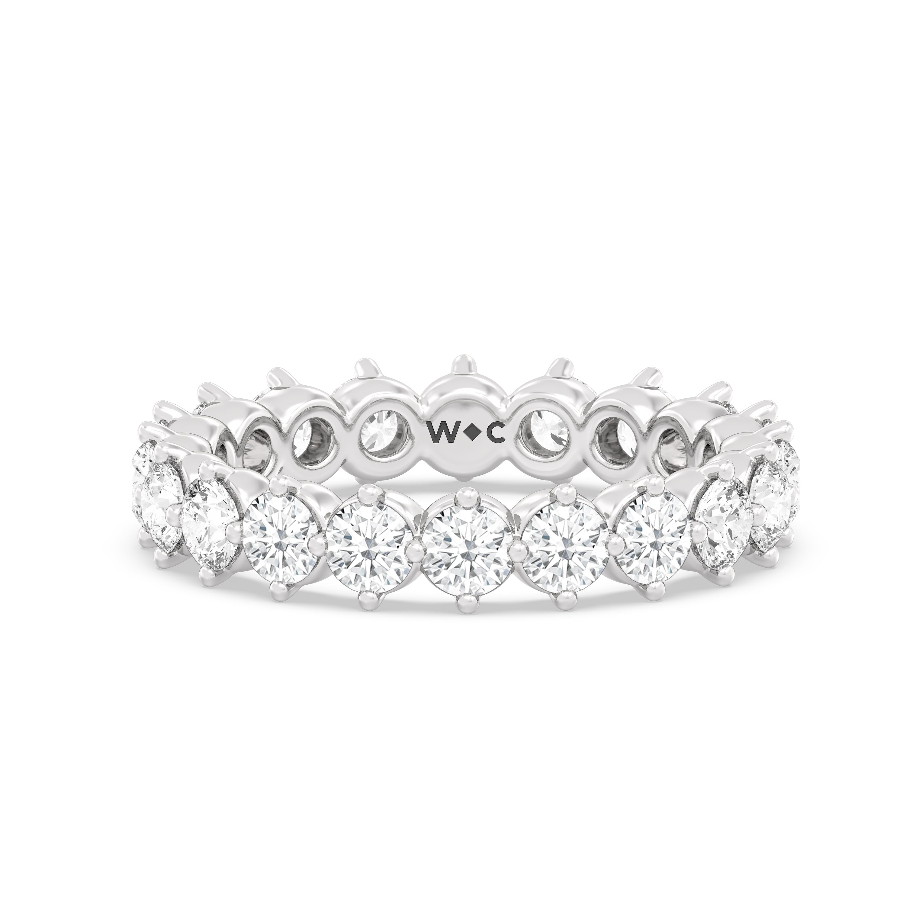 Scalloped Compass Prong Diamond Eternity Ring – WithClarity India