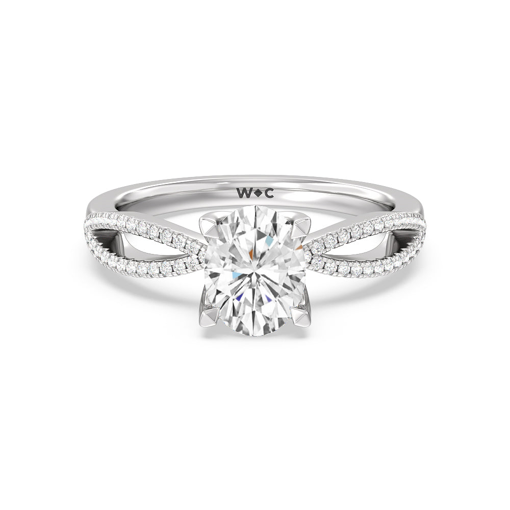Petal Peekaboo 2 1/6 CTTW Oval Cut Lab Grown Diamond Engagement Ring in ...
