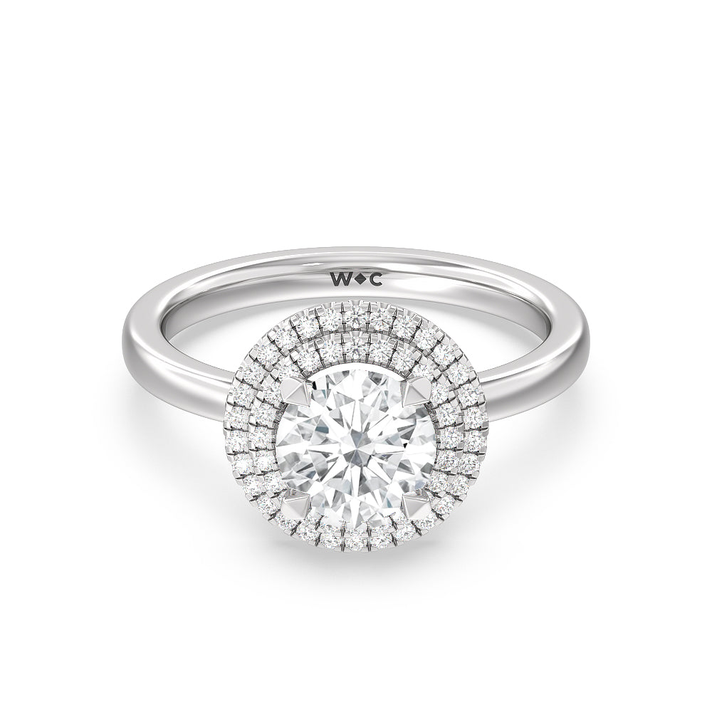 Saturn Double Halo Engagement Ring – WithClarity India