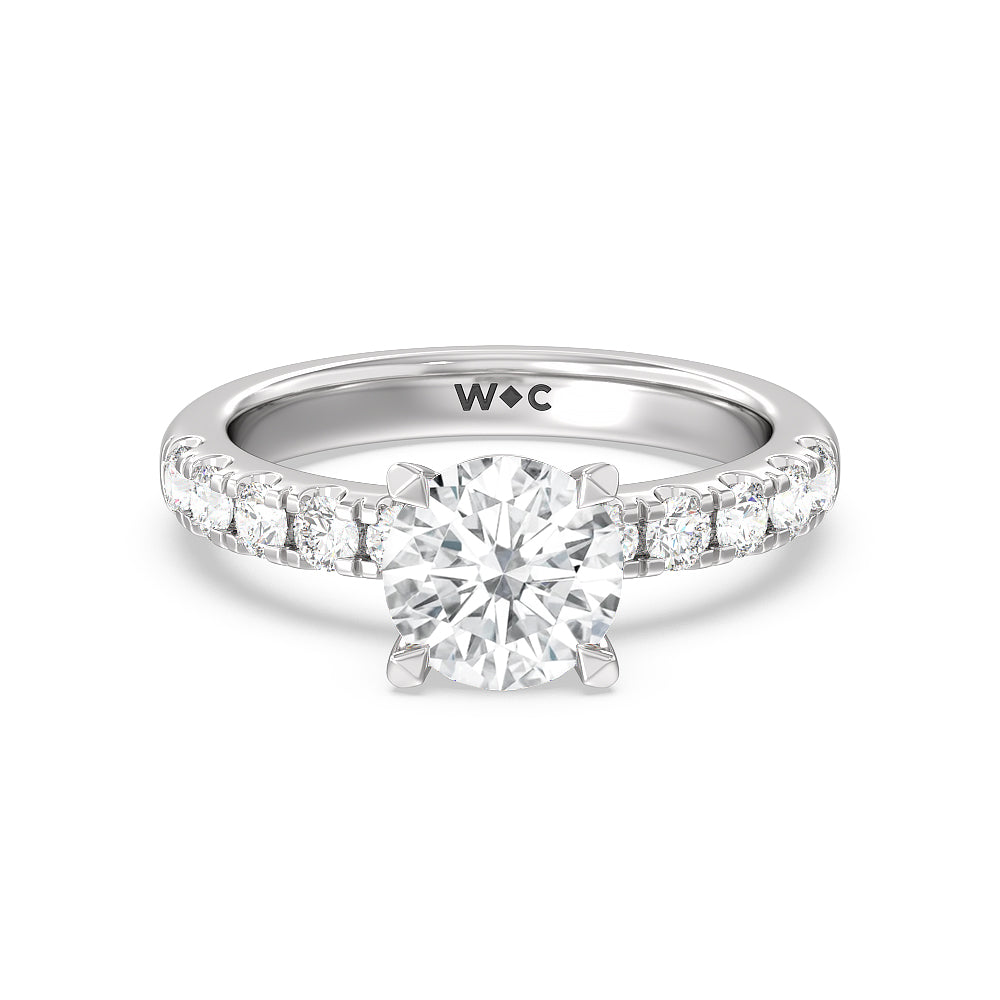 Luxe Classic Broad Band 2 5/8 CTTW Round Cut Lab Grown Diamond ...
