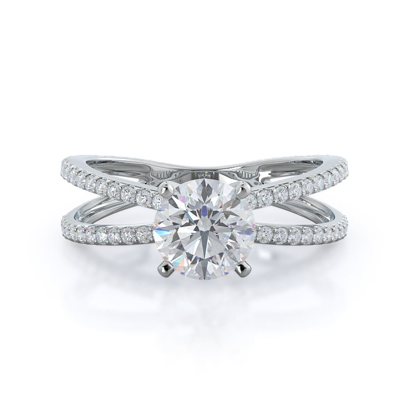 Split Shank Pave Diamond Engagement Ring – WithClarity India