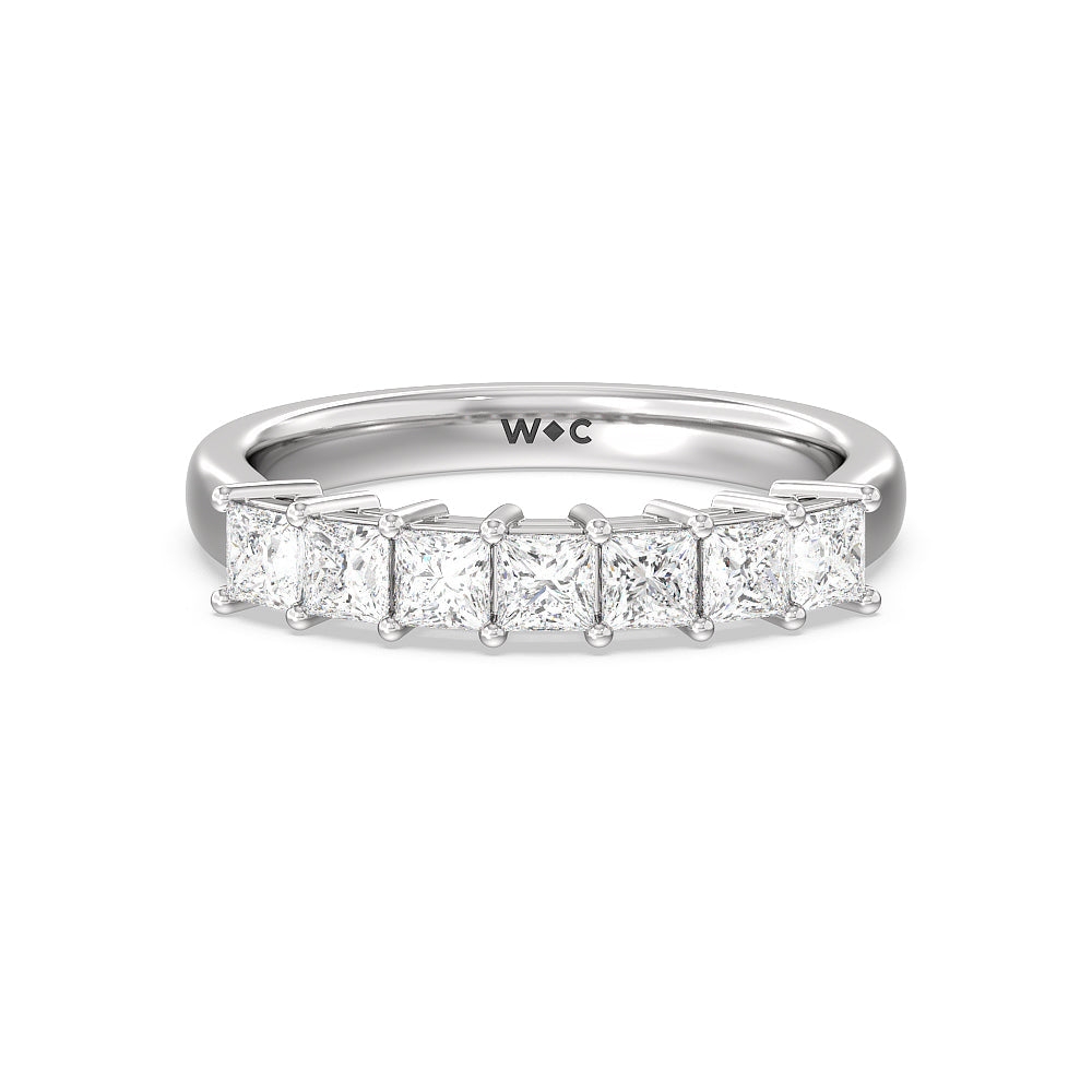 Seven Stone Princess Cut Diamond Ring – WithClarity India
